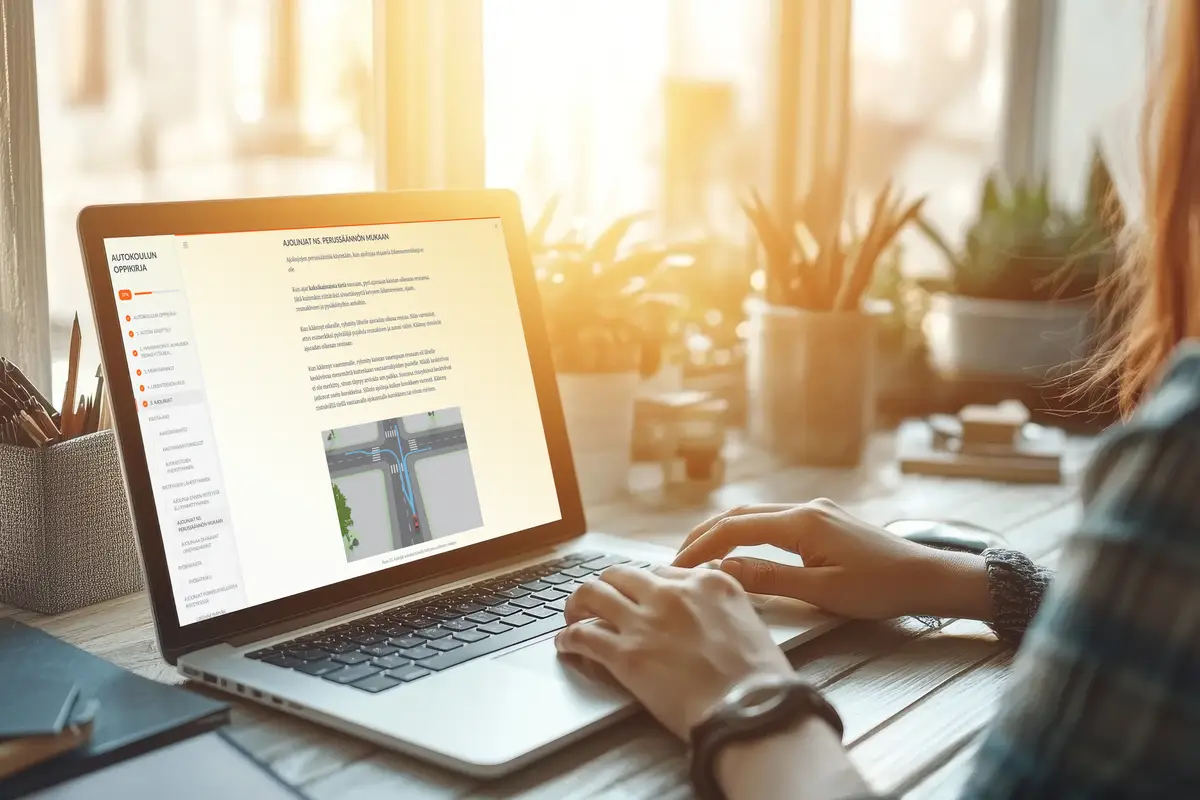 Driving license digital learning material for self-study - Liikenneopetus